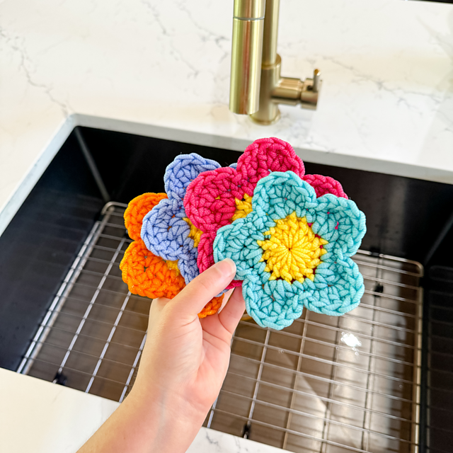 Ravelry: Flower Shaped Scrubbies pattern by Kylee Keller