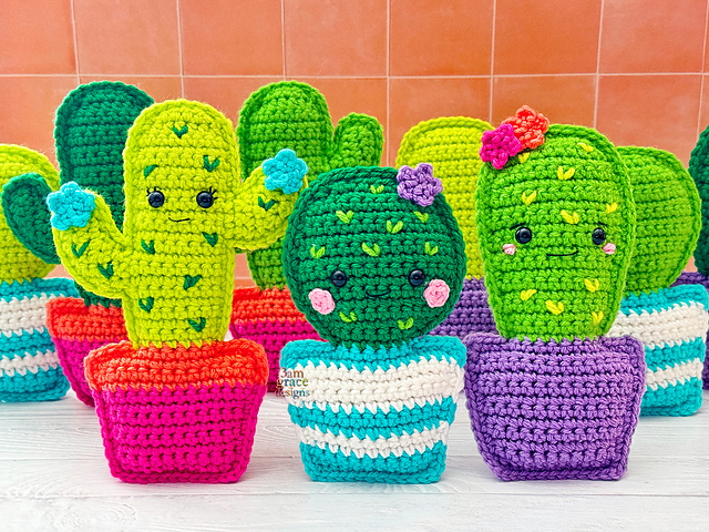 Ravelry: Mini Cactus Trio Kawaii Cuddler® pattern by Donna Beavers