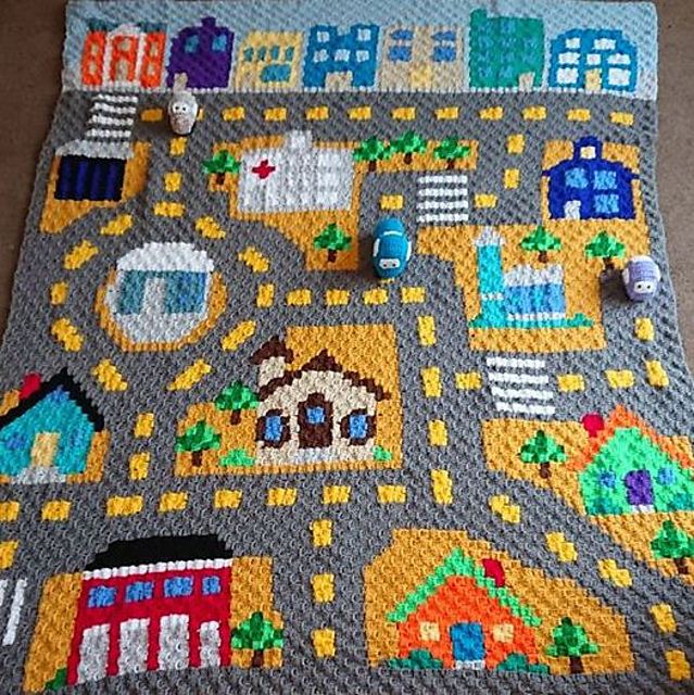Ravelry: City Play Mat C2C Blanket pattern by Donna Beavers