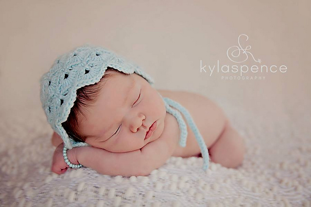 Ravelry: Fan and V-Stitch Bonnet pattern by Angie Hartley