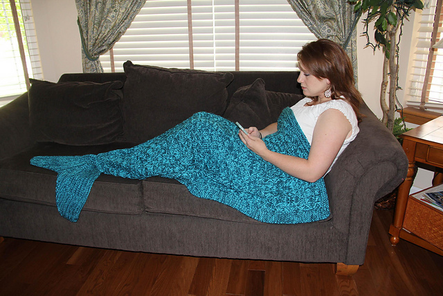 Ravelry: Ladies Mermaid Tail Lapghan Cocoon Blanket pattern by Angie ...