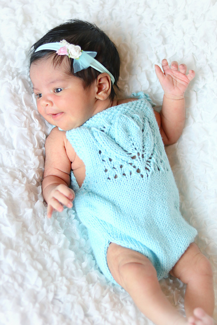 Ravelry: Lace Front Newborn Romper pattern by Angie Hartley