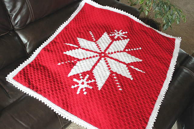 Ravelry: Scandinavian Snowflake Throw pattern by Jennifer Root