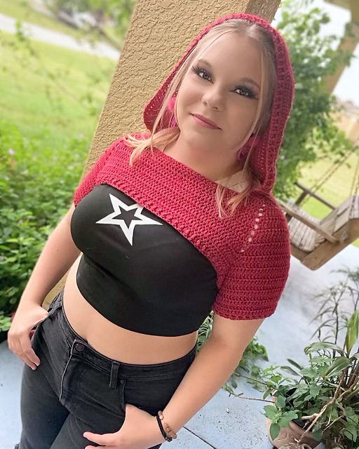 Ravelry: ACountryYarn's Little Red Hooded Shrug