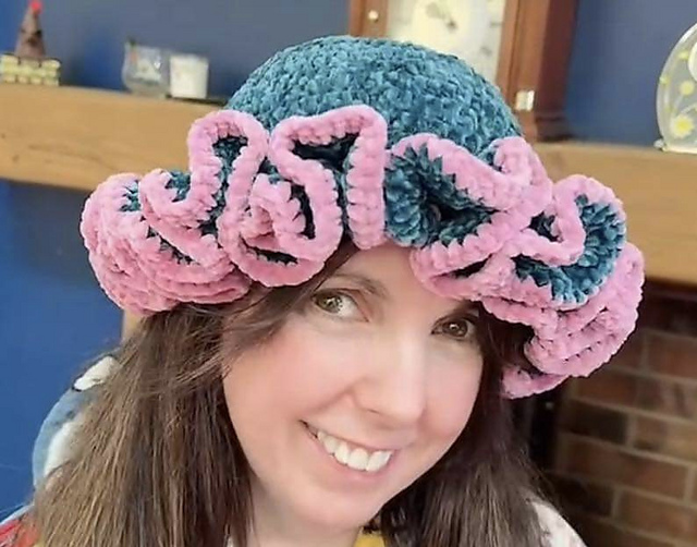 Ravelry: Chunky Chenille Ruffle Hat pattern by Nolene-Patricia Dougan