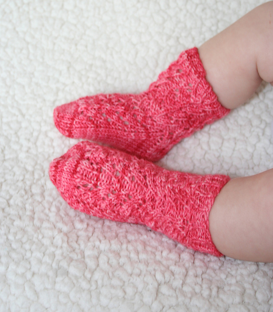 Ravelry: Little Angel Lace Baby Socks pattern by Alison Ziegler Designs