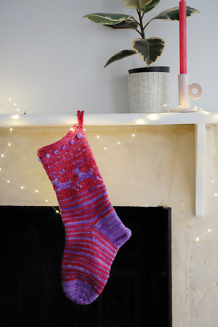 Ravelry: Merry Reindeer Christmas Stocking pattern by Amanda Jones