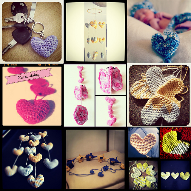 Ravelry: 20 minute three-dimensional heart pattern by Stephanie Davies