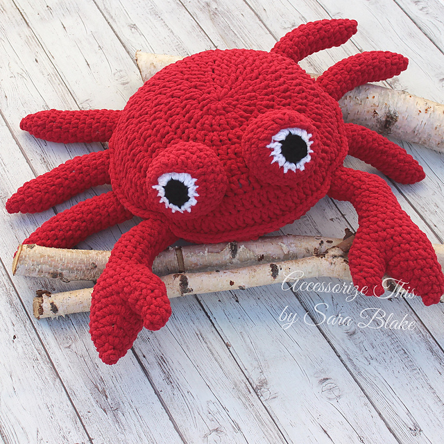 Ravelry: "Pinch" the Crab Pillow Buddy pattern by Darling Maple Designs