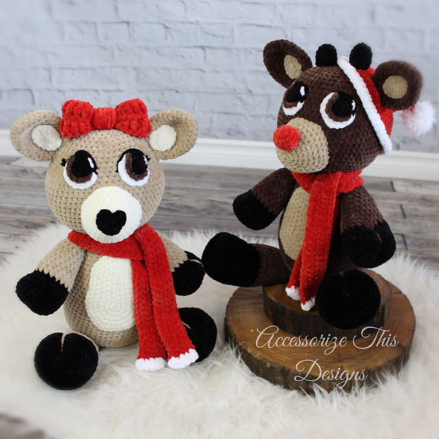 Ravelry: "Rudolph and Clarice" the Reindeer Cuddle Buddies pattern by ...
