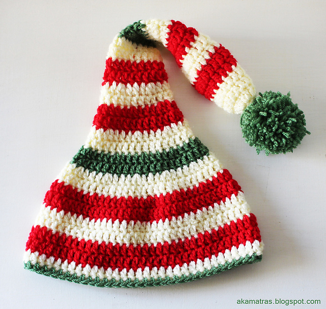 Ravelry: Santa's helper hat pattern by Maro Akamatra