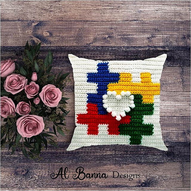 Ravelry: Puzzles and Heart Pillow pattern by Faiza Mushtaq