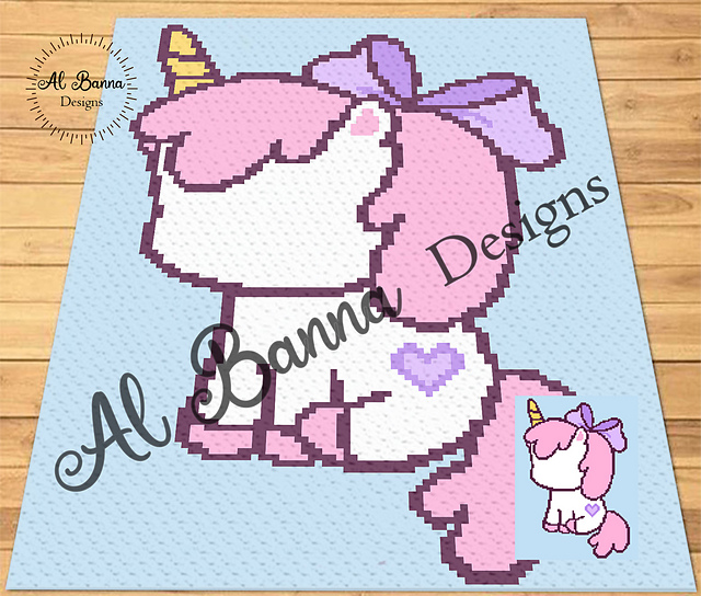 Ravelry: Unicorn C2C Graphgan pattern by Faiza Mushtaq