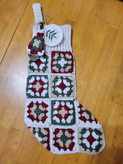 Ravelry: Granny Square Stocking pattern by Alice Terrell