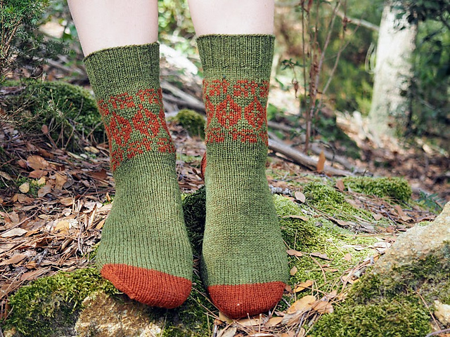 Ravelry: Crimson Forest Socks pattern by Woolen Tales
