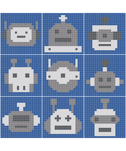 Ravelry: Robot Portrait C2C Blocks pattern by Alisha Ober