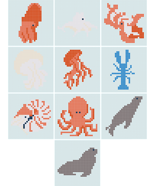 Ravelry: Sea Creatures C2C Blocks pattern by Alisha Ober