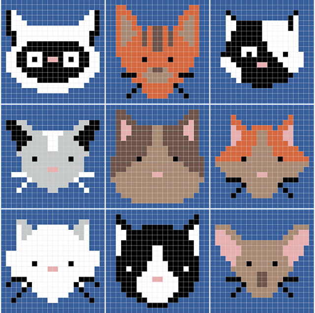 Ravelry: Kitty Portrait C2C Blocks pattern by Alisha Ober