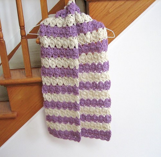 Ravelry: Springtime Puffed Shells Scarf pattern by Roseanna Beck