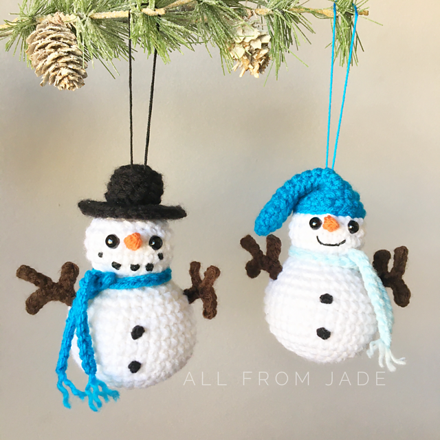 Ravelry: Snowmen Ornaments pattern by Jade Gauthier-Boutin