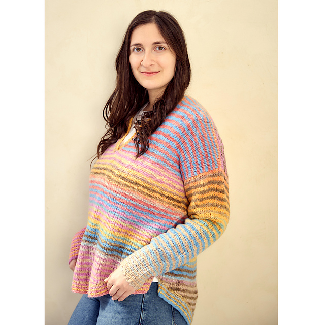 Ravelry: Stripey Boxy Henley pattern by Amanda Kaffka