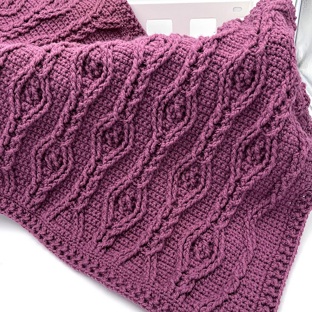Ravelry: Peacock Vines Cable Throw pattern by Kristine Mullen