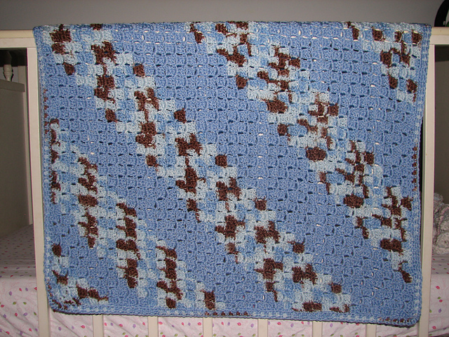 Ravelry: Shades of Blue Diagonal Baby Afghan pattern by Kristine Mullen