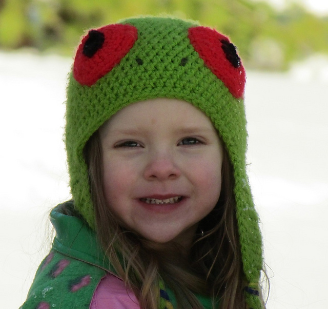 Ravelry: Red-Eyed Tree Frog Earflap Hat pattern by Kristine Mullen