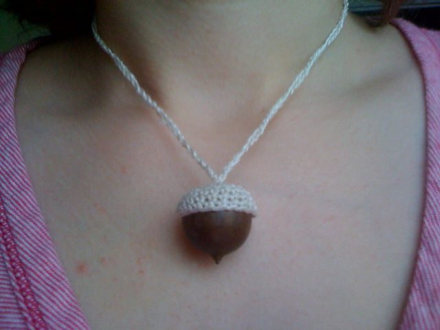 Ravelry: Acorn Cap Necklace pattern by Molly Dunham