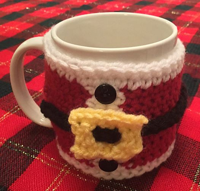 Ravelry: Santa Coffee Cup Cozy pattern by Amy Shelton