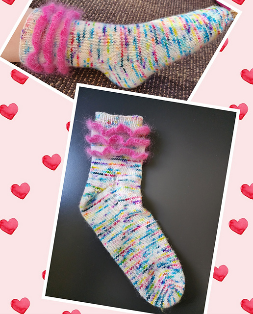 Ravelry: Kids Ruffle Crew Socks pattern by Amy Hughes