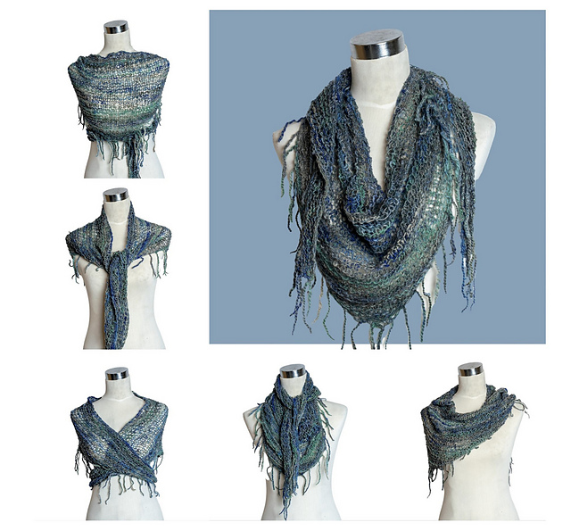 Ravelry: Bella Self Fringing Shawl pattern by Amy Hughes