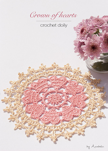 Ravelry: Crown of hearts doily pattern by Anabelia Handmade