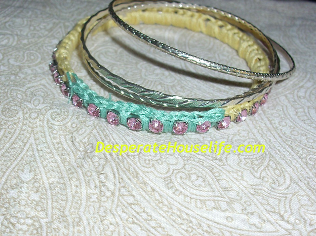 Ravelry: Crochet Colorblock Rhinestone Bangle pattern by Angie Briggs