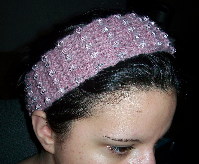 Ravelry: Pink Ice Beaded Headband and Wristcuffs pattern by Angie Briggs