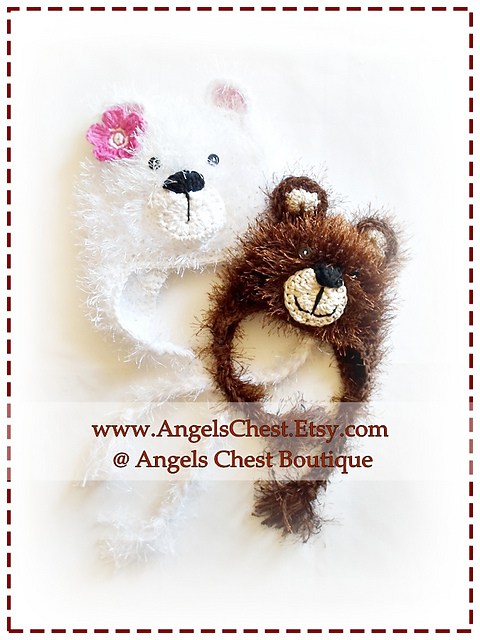 Ravelry: POLAR Bear and BROWN Bear Hat No. 36 pattern by Mary Angel Morris