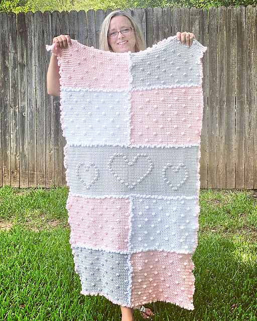Ravelry: SASSy Hearts Baby Blanket pattern by Angie Dooley