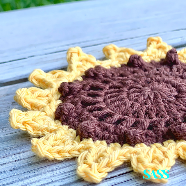 Ravelry: SASSy Sunflower Coaster pattern by Angie Dooley