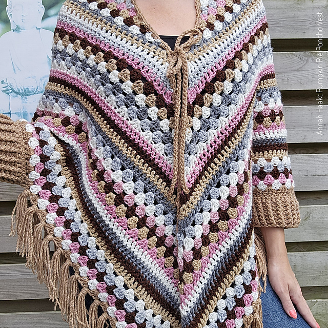 Ravelry: Pumpkin Pie Poncho Vest pattern by Annah Haakt