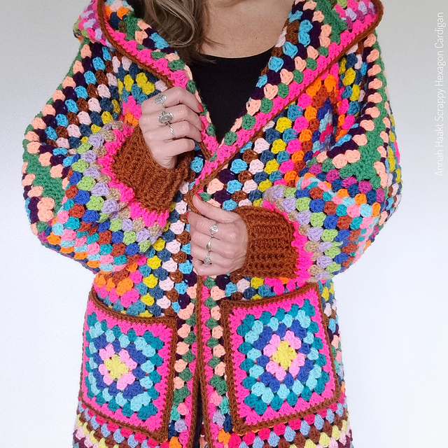 Ravelry: Scrappy Hexagon Cardigan pattern by Annah Haakt