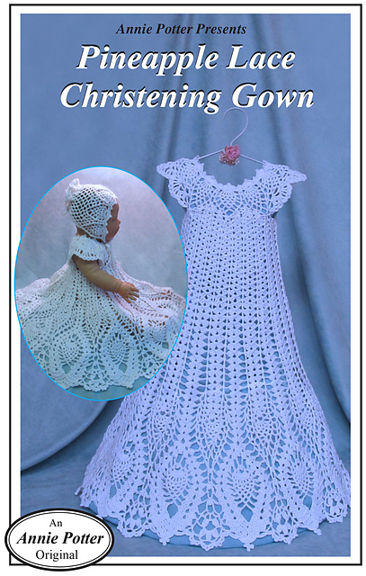 Ravelry: Pineapple Lace Christening gown pattern by Annie Potter Presents