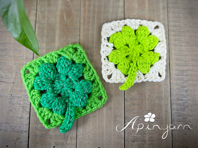 Ravelry: Four Leaf Clover Granny Square pattern by Apinya Roszko