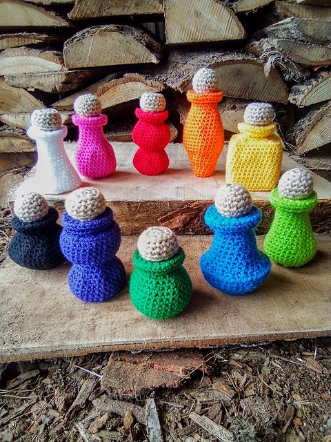 Ravelry: Pocket Potion Bottles Set 1 pattern by Ruby Packer