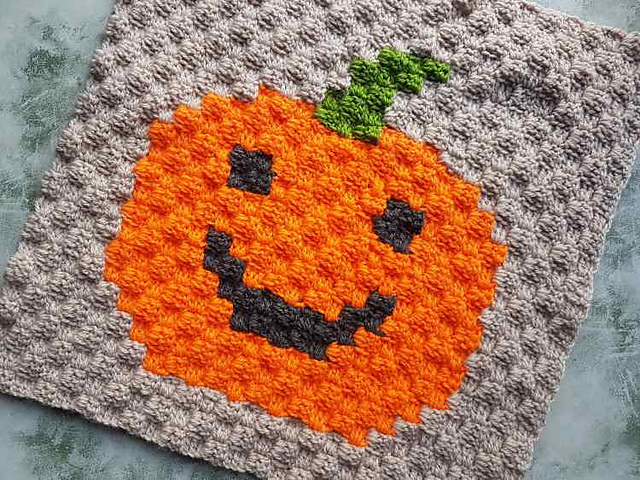 Ravelry: Jack o Lantern Crochet C2C Pixel Square pattern by Crafting ...