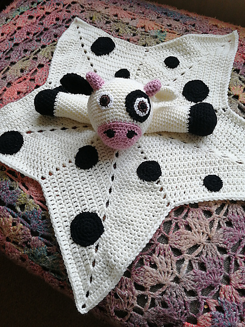 Ravelry: Cow Security Blanket pattern by Alison Baxter