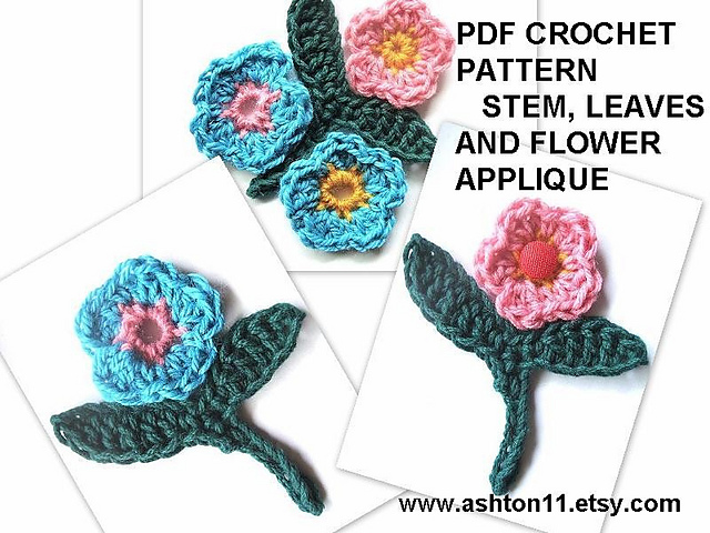 Ravelry: Leaf Stem and Flower Applique pattern by Ashton E Leven