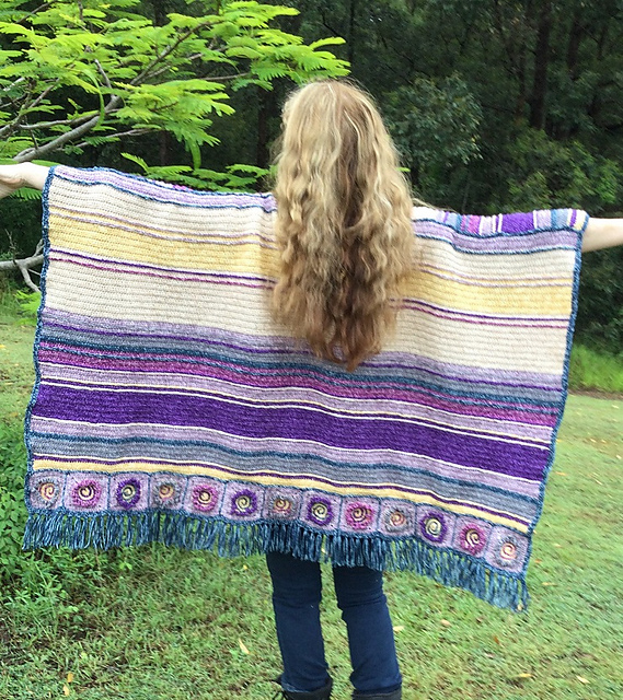 Ravelry: Tirari Desert Flower Ruana pattern by Sue Stapleton
