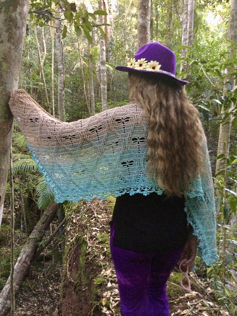 Ravelry: Rainforest Dragonflies Shawl pattern by Sue Stapleton