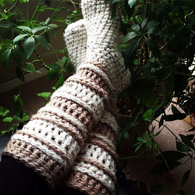 Ravelry: Rustic Slipper Socks pattern by Bernadette Prokopetz