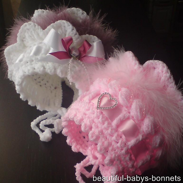 Ravelry: Girls Diamonte & Swansdown Bonnet #14 pattern by Beautiful ...